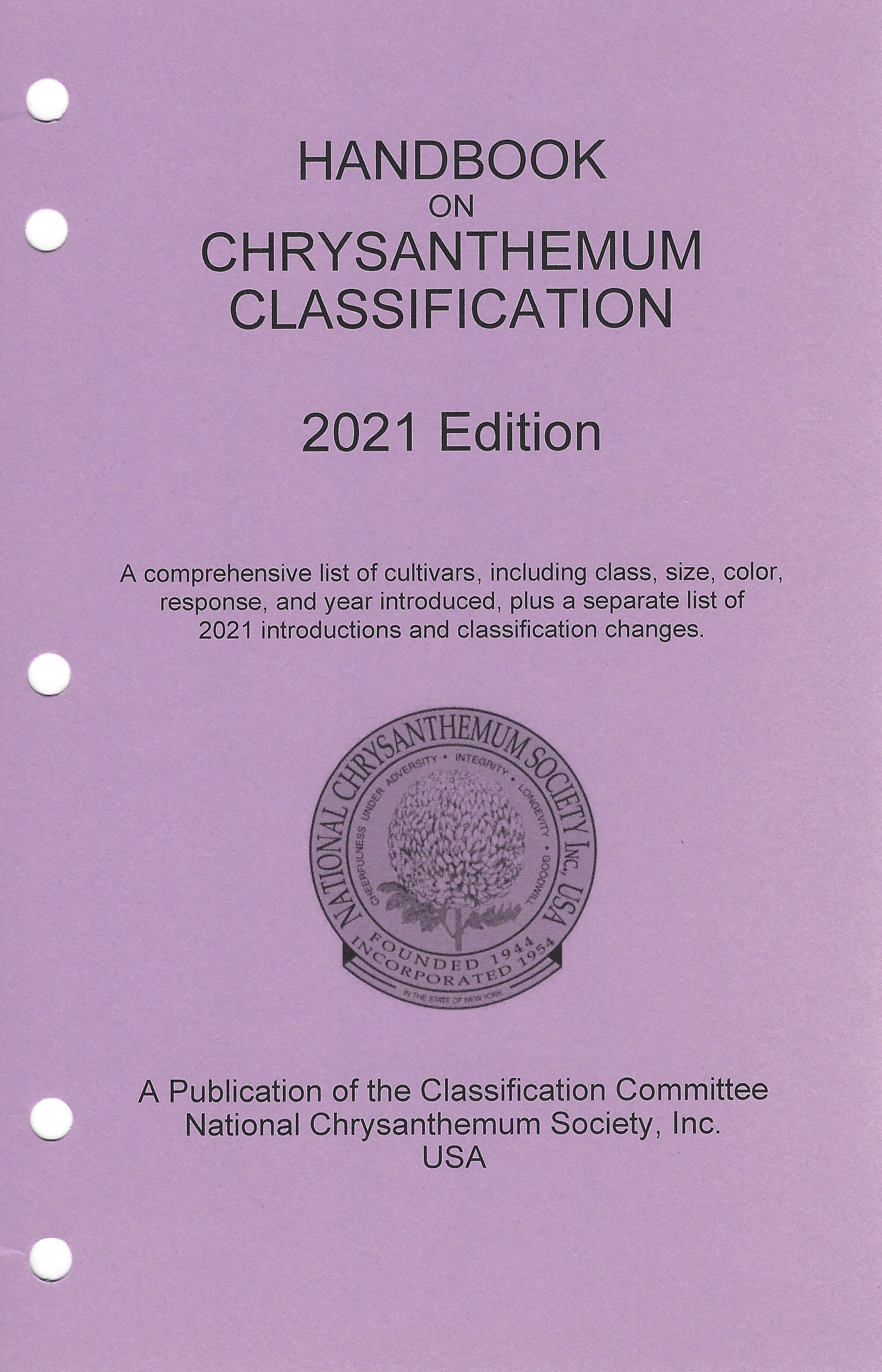 Classification Handbook – The National Chrysanthemum Society Inc. USA